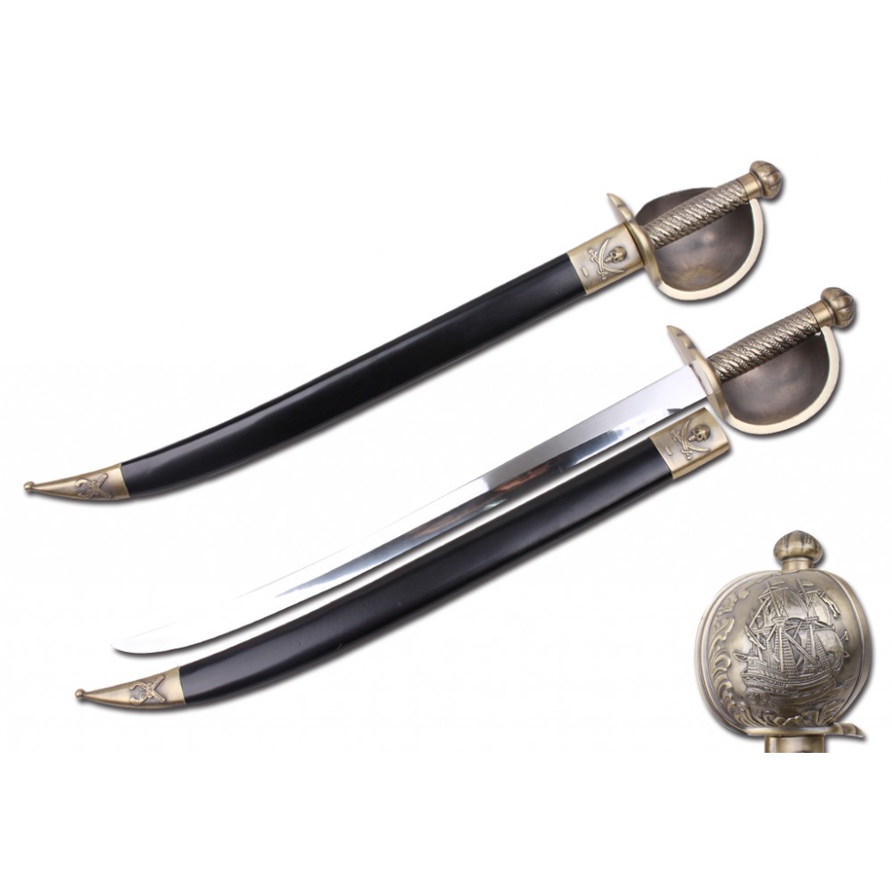 31" PIRATE SWORD WITH PIRATE SHIP ON HANDGUARD