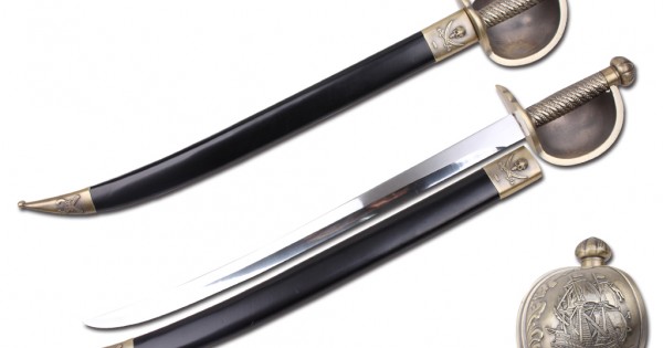 31" PIRATE SWORD WITH PIRATE SHIP ON HANDGUARD