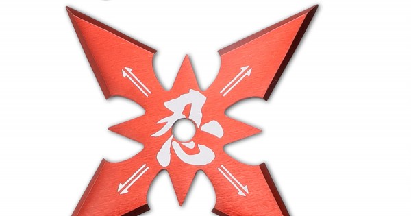 Red 4 Points Throwing Star with pouch (120/12/22*11*18/36)